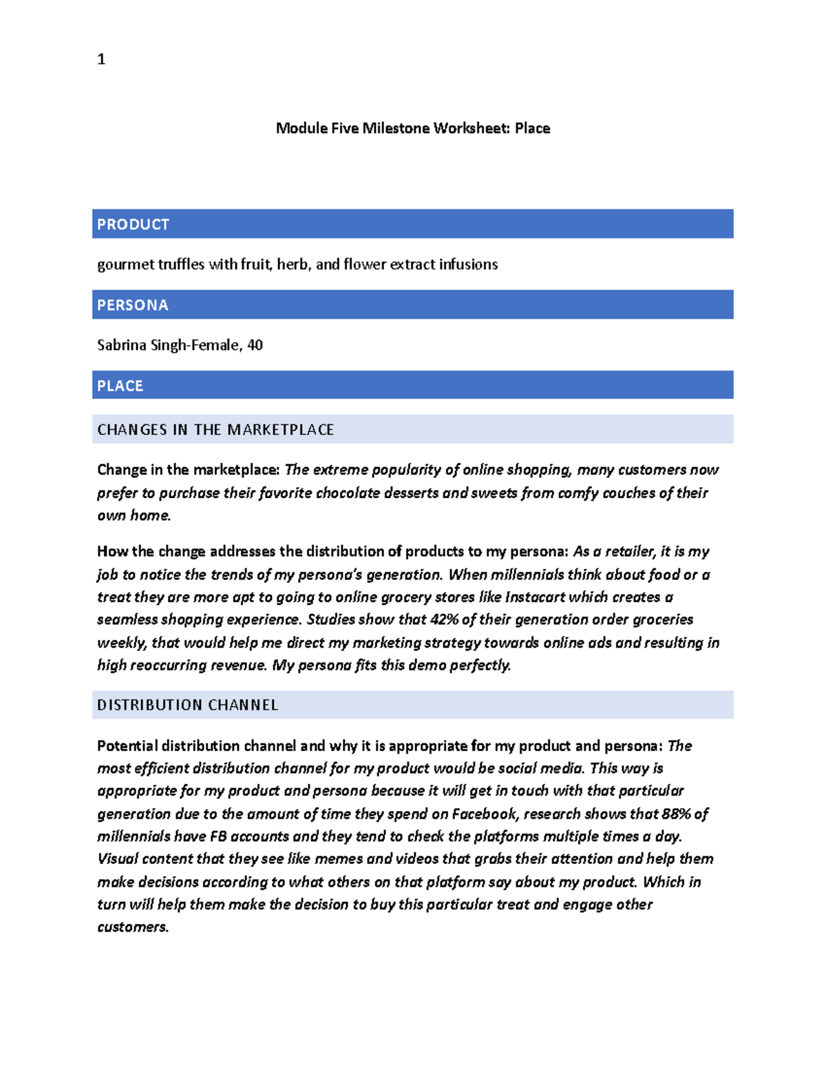 ALC MKT205 Module 5 - Got an A - 1 Module Five Milestone Worksheet ...