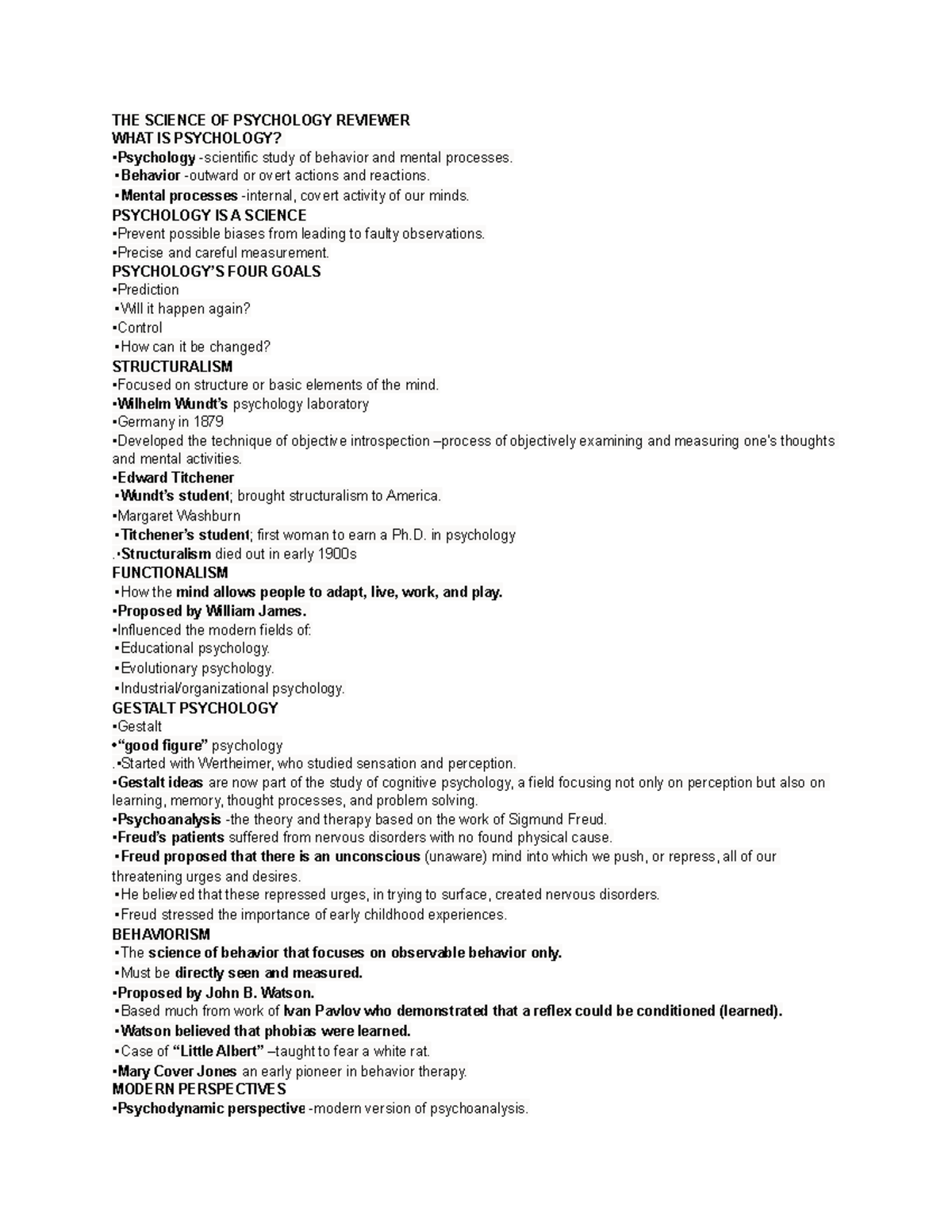 THE Science OF Psychology - THE SCIENCE OF PSYCHOLOGY REVIEWER WHAT IS ...