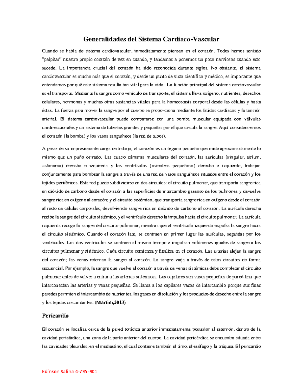 Sistema Cardiovascular - Warning: TT: undefined function: 32 Generalidades del Sistema - Studocu