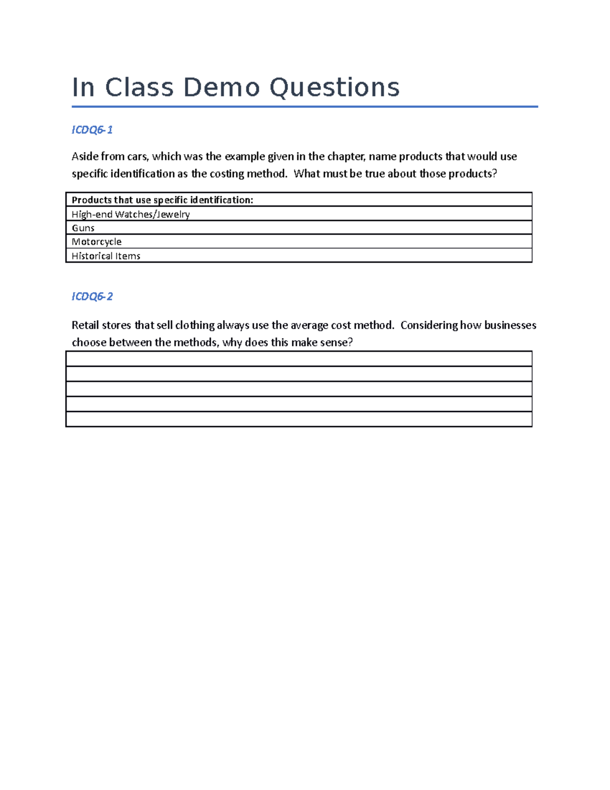 Chapter 6 - In Class Demo Questions - W2023 - In Class Demo Questions ...