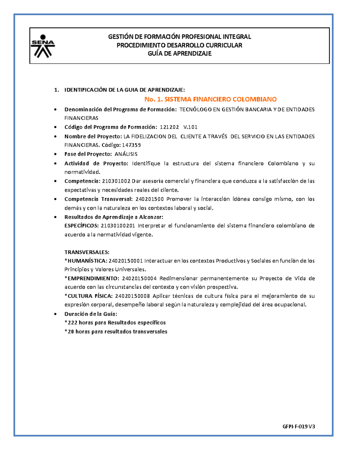 GUÍA 1 Banca - guia - GESTI”N DE FORMACI”N PROFESIONAL INTEGRAL PROCEDIMIENTO DESARROLLO ...