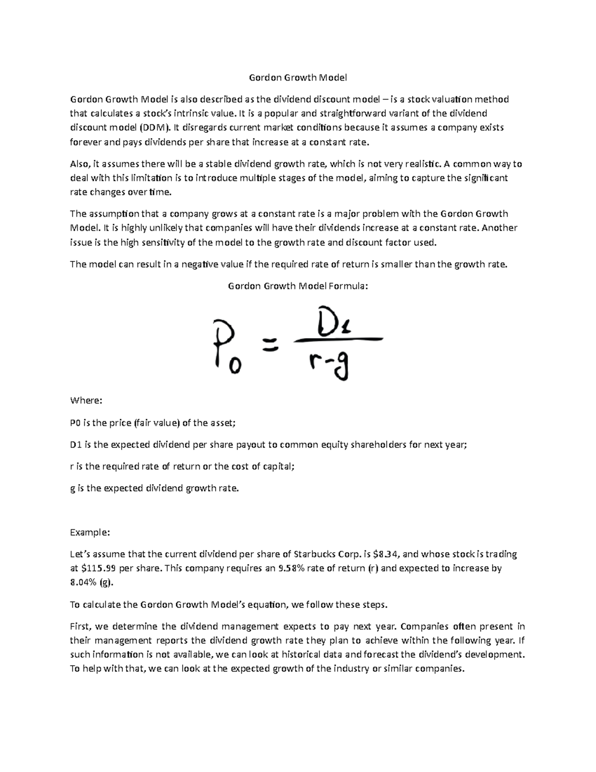 Gordon Growth Model script - Financial Management and Reporting ...