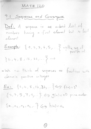 Chapter 9 in Math120 Notes - CHAPTER 4 Infinite Sequences and Series 4 ...
