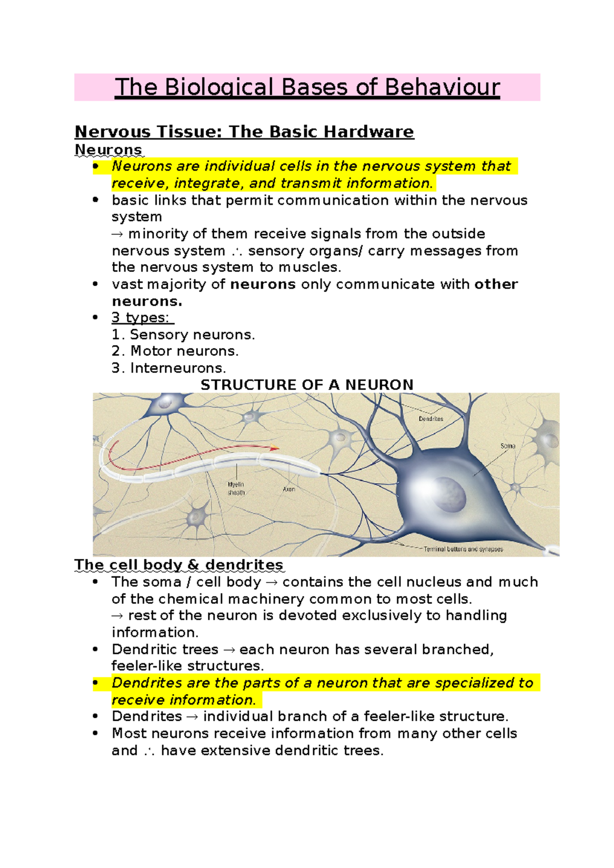 SLK Chapter 3 - Psychology: Themes and Variations - The Biological ...