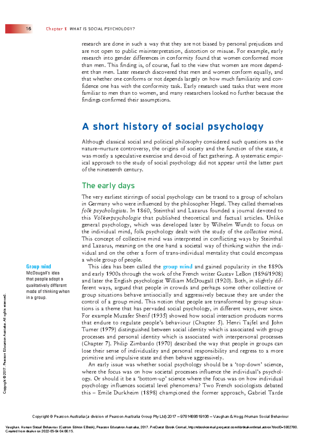 A short history of social psychology - 16 Chapter 1 WHAT IS SOCIAL ...
