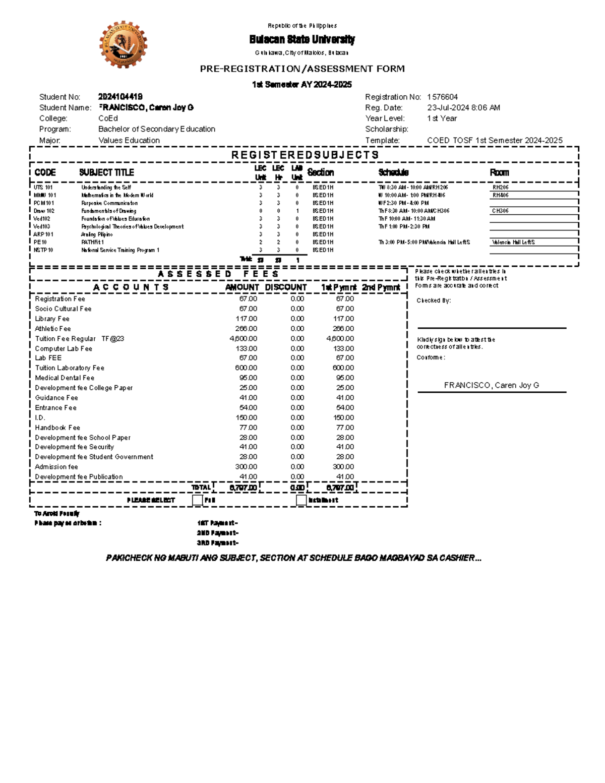 Pre-registration-bsu Nu ZDe 46J9Y - PRE-REGISTRATION/ASSESSMENT FORM ...