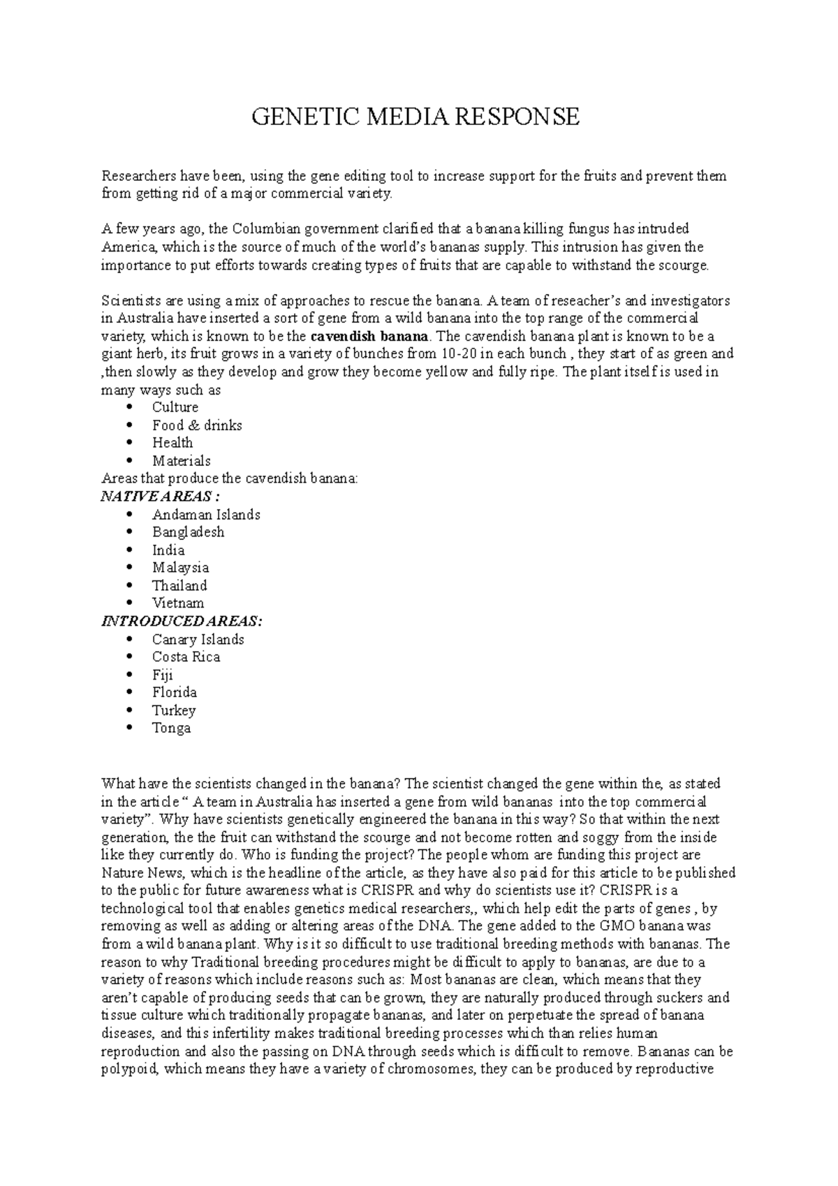 Genetic Media Response - GENETIC MEDIA RESPONSE Researchers have been ...
