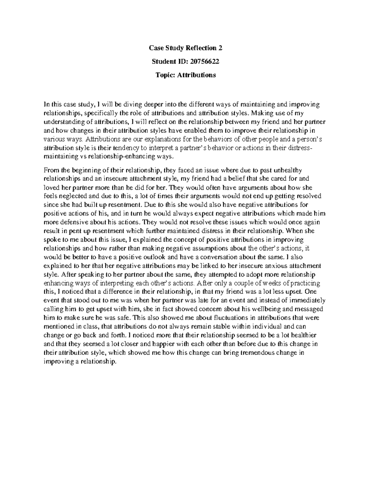 Case Study Reflection 2 - Making use of my understanding of ...