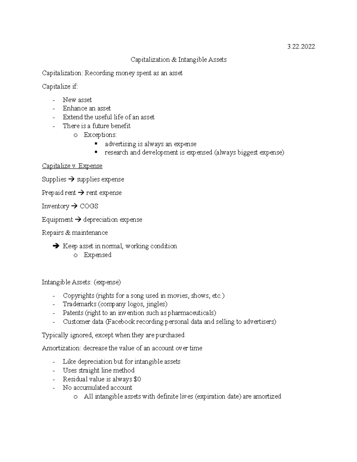 Ch6 capitalization ^0 intangible assets - 3. Capitalization ...