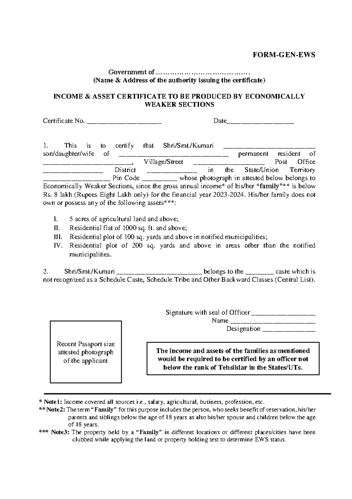 FORM-GEN-EWS - Dada - FORM-GEN-EWS Government of