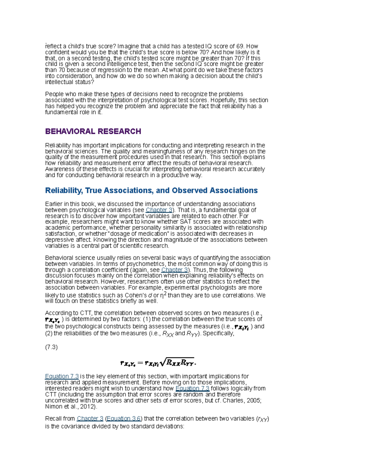 Chapter 07 8 - y p reflect a child’s true score? Imagine that a child ...