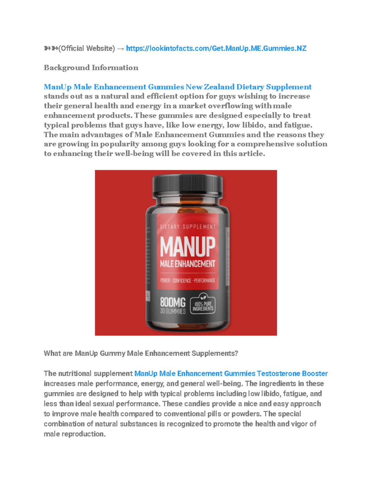 Man Up Male Enhancement Gummies New Zealand Official Website ...