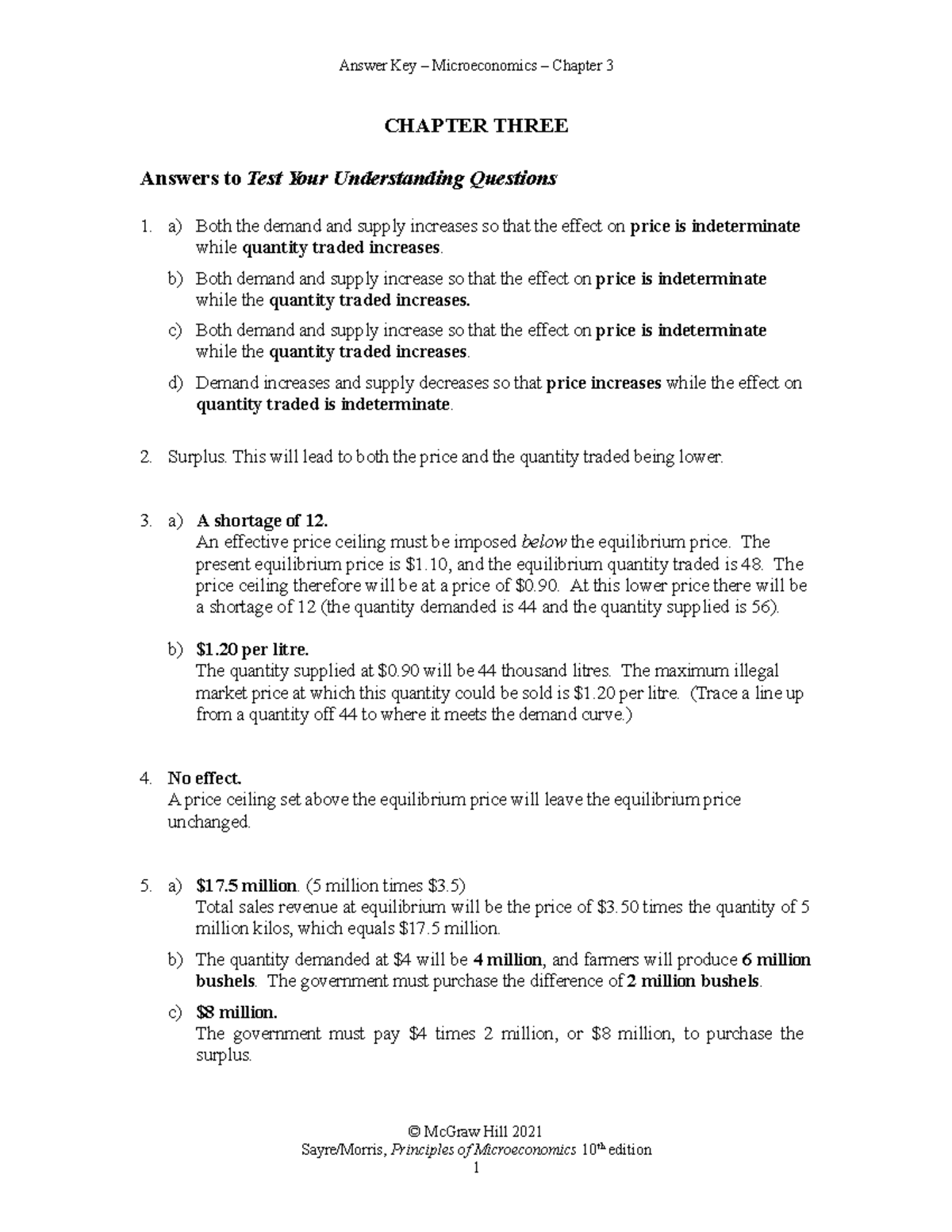 Sayre 10e Micro AK CH3 - practice - CHAPTER THREE Answers to Test Your ...