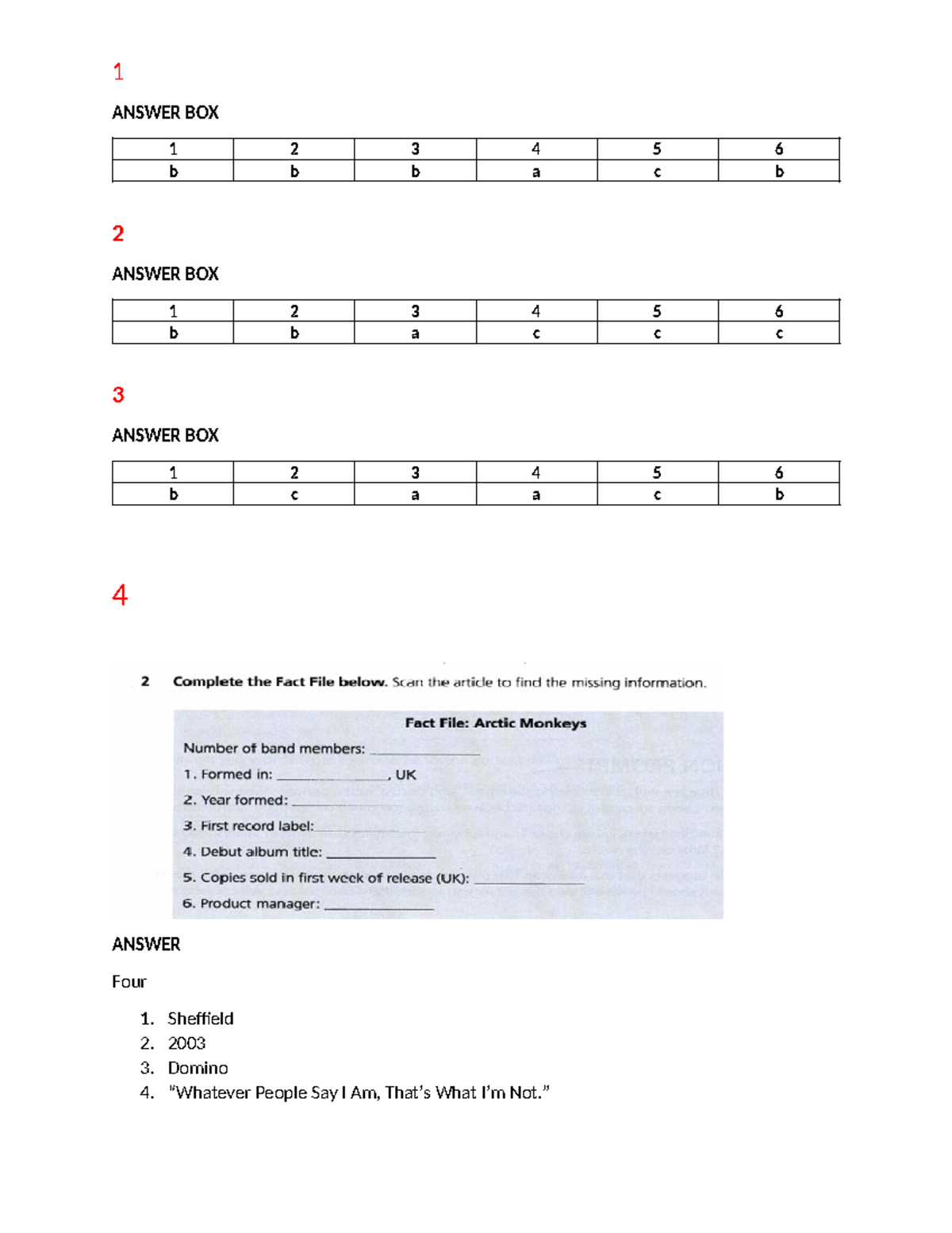 Artical 20 Sup - hvjvv - 1 ANSWER BOX 1 2 3 4 5 6 b b b a c b 2 ANSWER ...