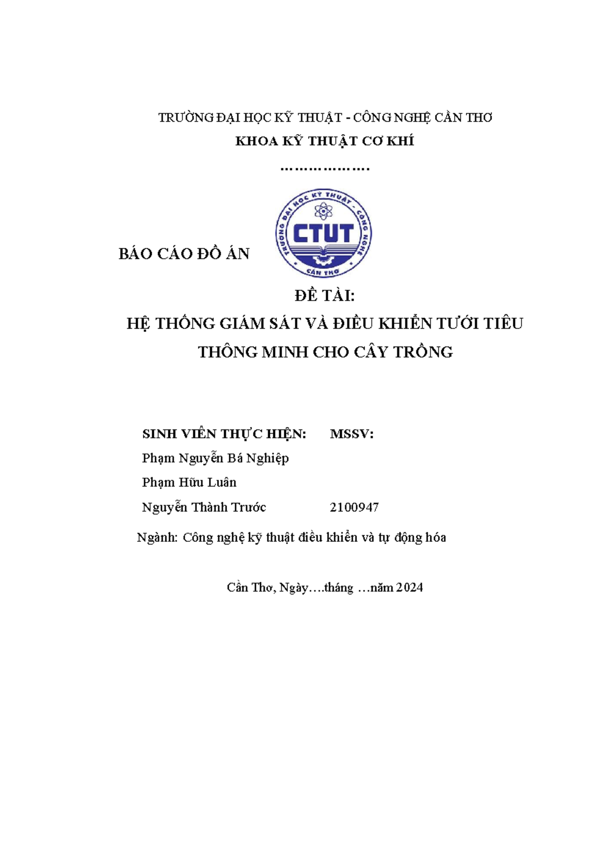 điều khiển giám sát và thu thập dữ liệu - TRƯỜNG ĐẠI HỌC KỸ THUẬT CÔNG ...