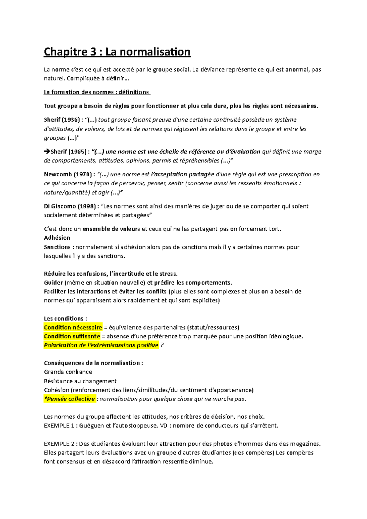 Chapitre 4 La normalisation - Chapitre 3 : La normalisation La norme c’est ce qui est accepté ...