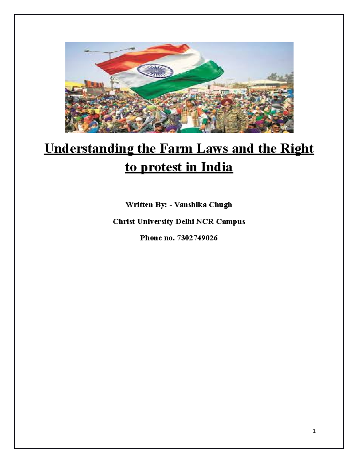 Understanding the Farm Laws and the Right to protest in India ...