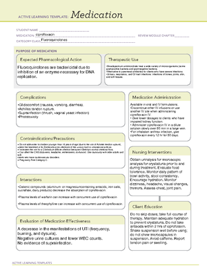 ATI Medication Template Amoxicillin - NUR 1519 - OCCC - Studocu