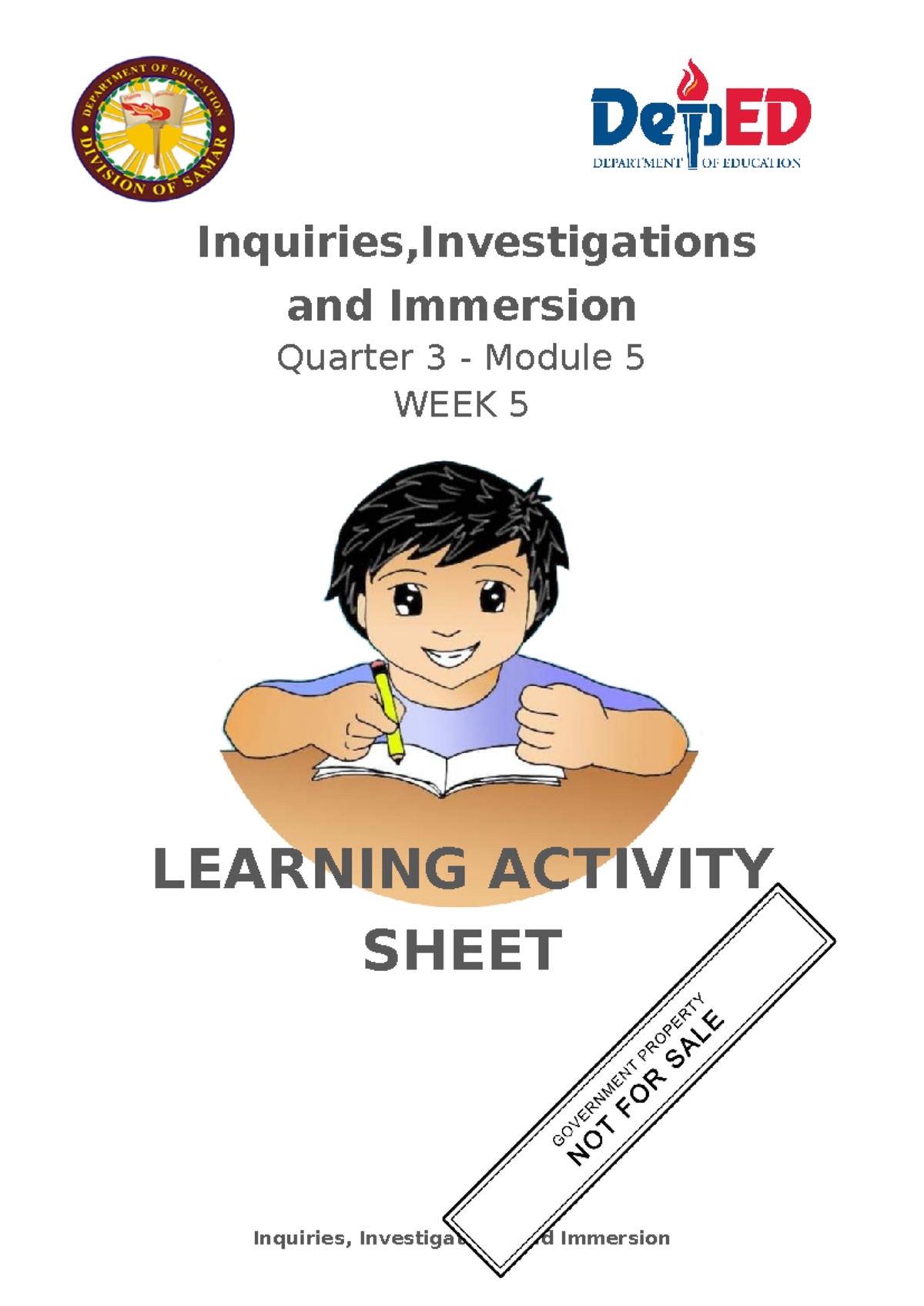 3I's module 5 edited - Inquiries,Investigations and Immersion Quarter 3 ...