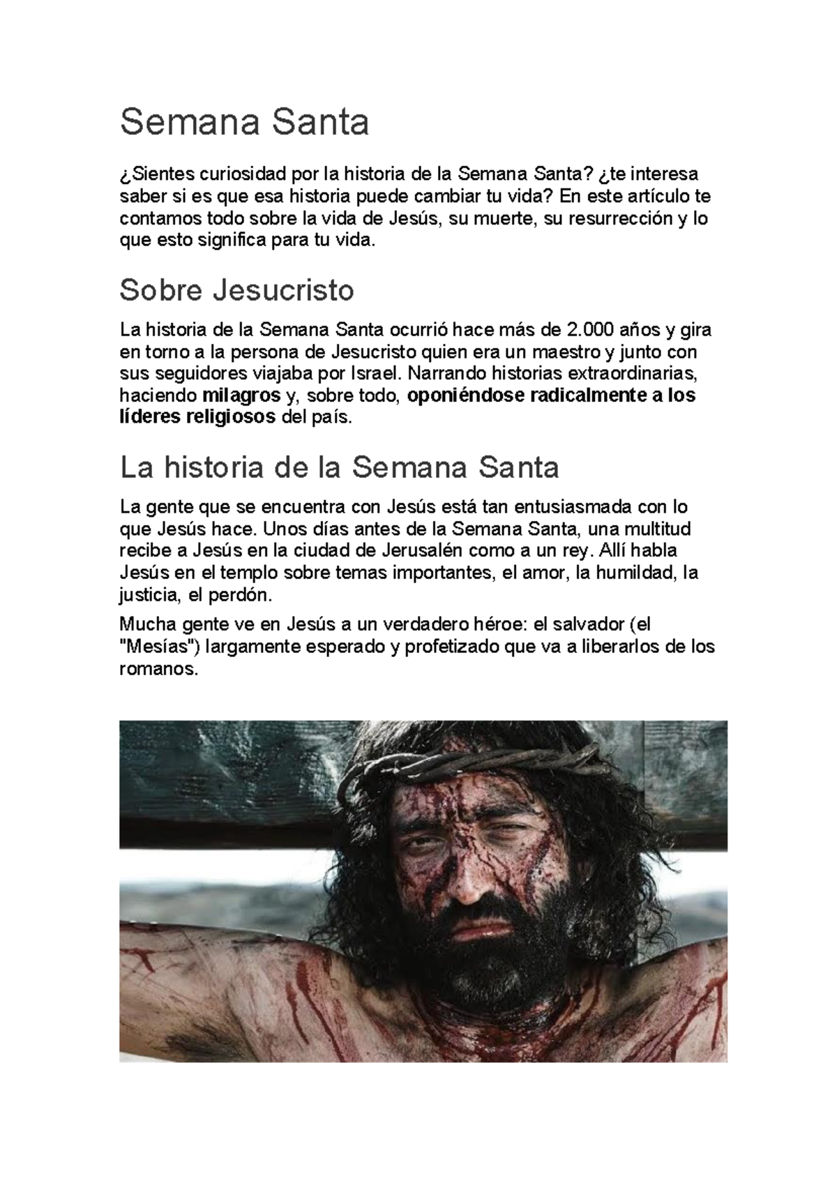 Semana Santa - documento - Semana Santa ¿Sientes curiosidad por la ...