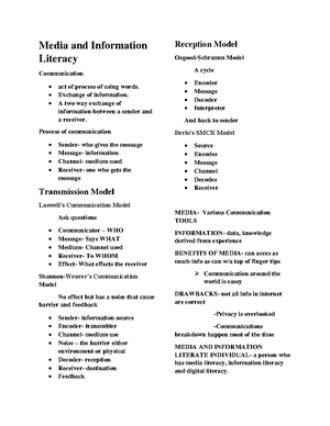 Media and Information Literacy final term - What are the difference of ...