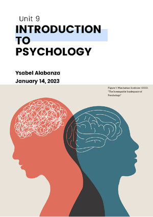 Introduction to Psychology Unit 9 Illustrated Report - Studocu