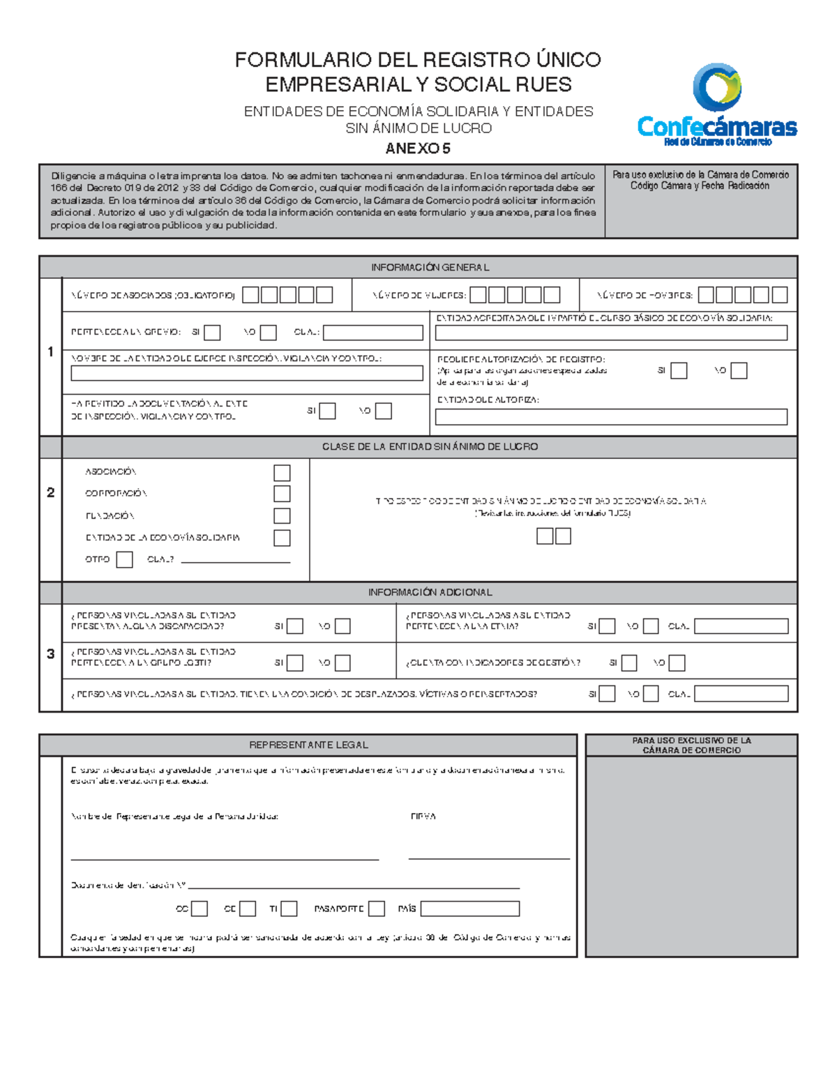 Formulario-5-ESAL 0 - formato - FORMULARIO DEL REGISTRO ÚNICO ...