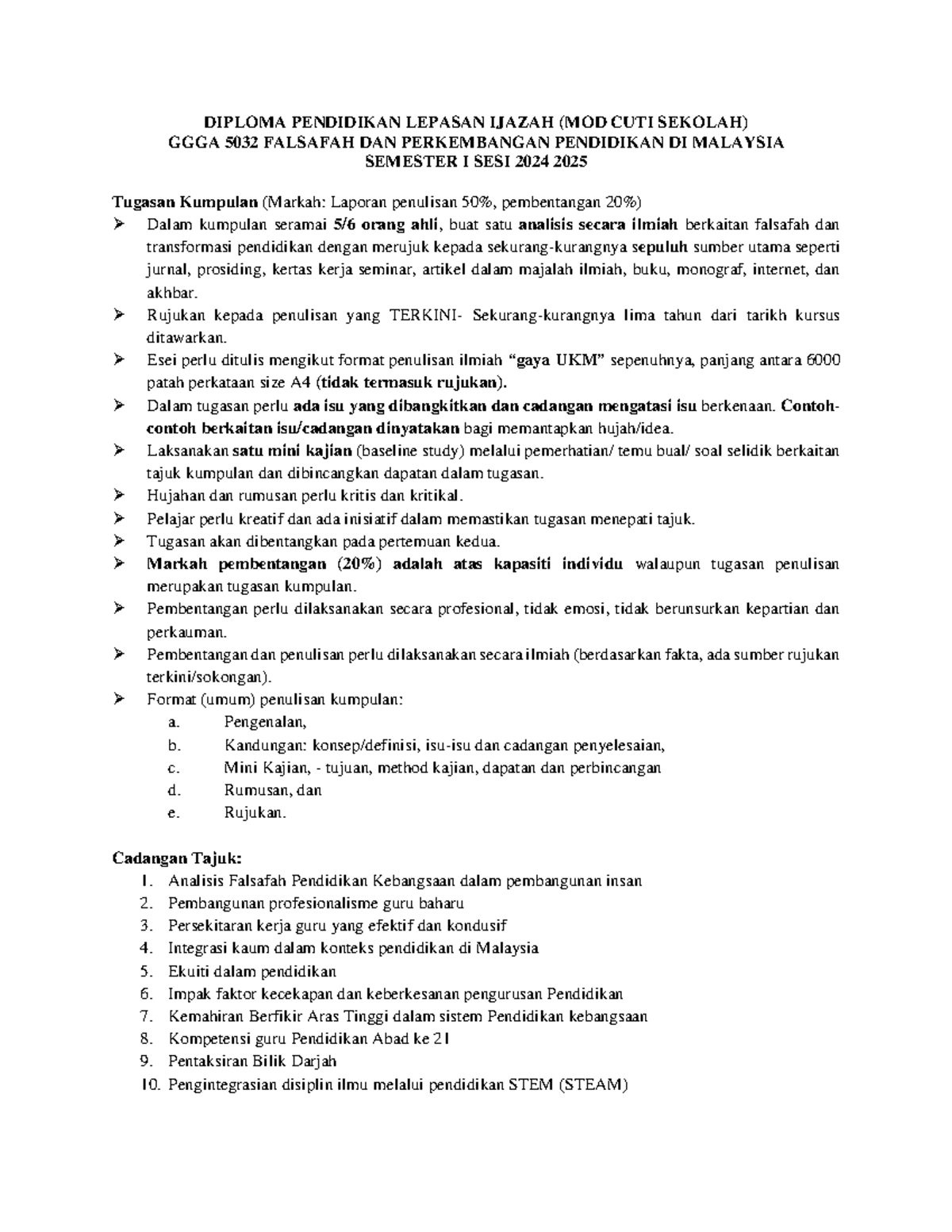 GGGA5032 Tugasan Kumpulan DPLI Kohort 4 Sem 1 2024 2025 - DIPLOMA ...