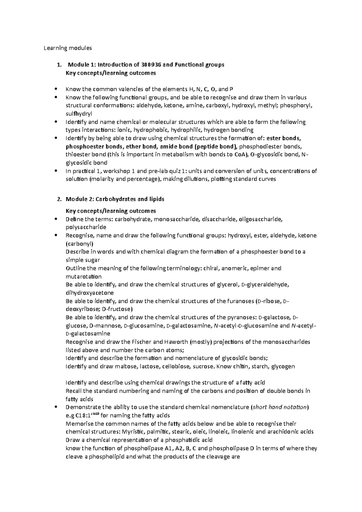 Learning modules key concepts and learning outcome 2020 - Learning ...