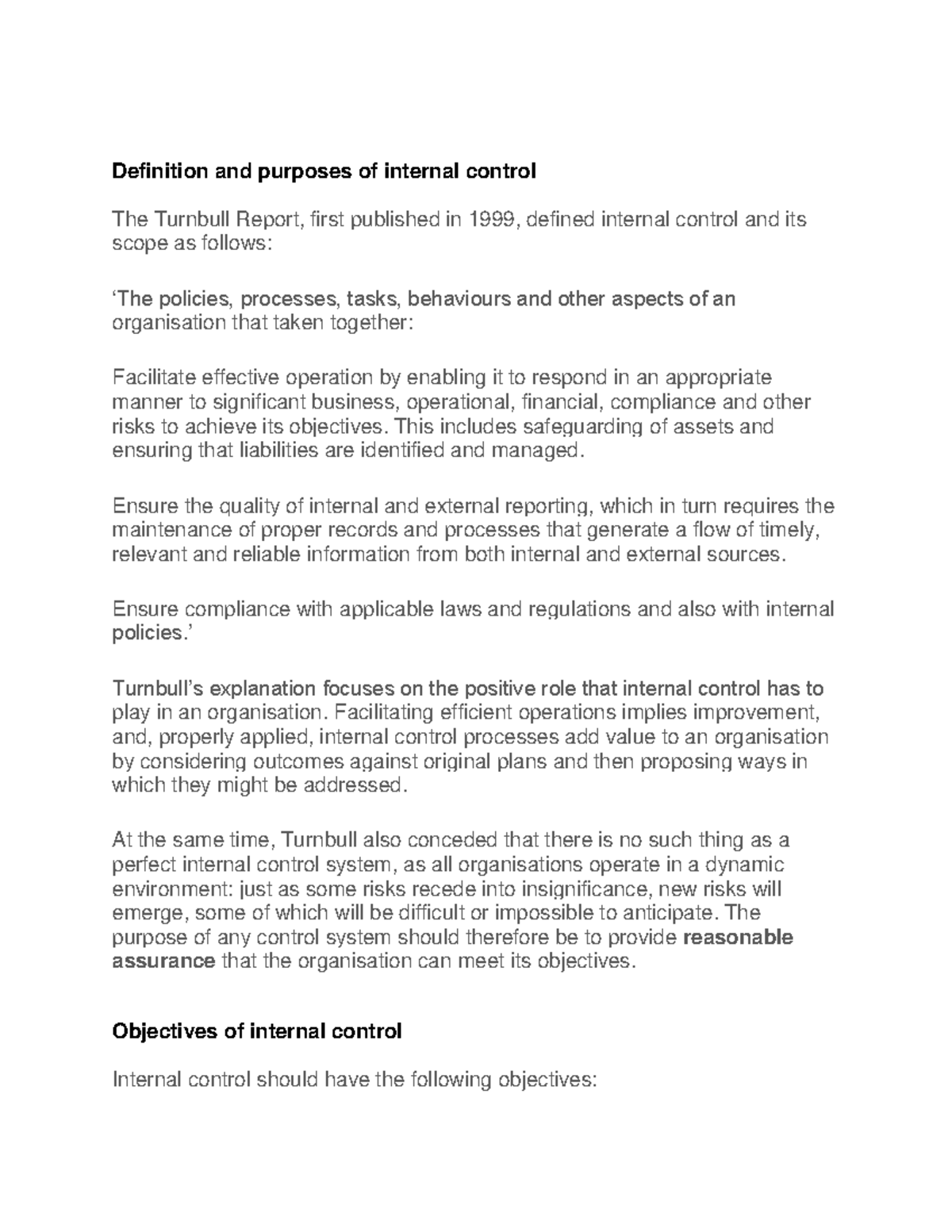 Internal Control - its the latest article for f1(bt) - Definition and ...