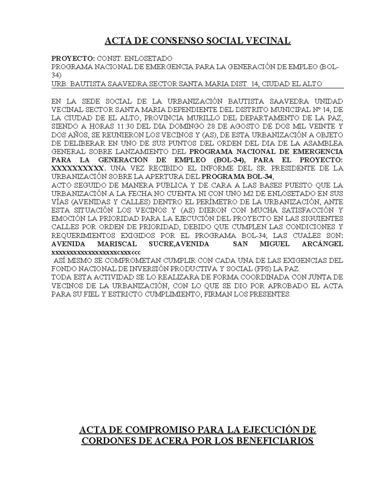 ACTA%20DE%20 Consenso%20 Vecinal%20OK - ACTA DE CONSENSO SOCIAL VECINAL PROYECTO: CONST ...