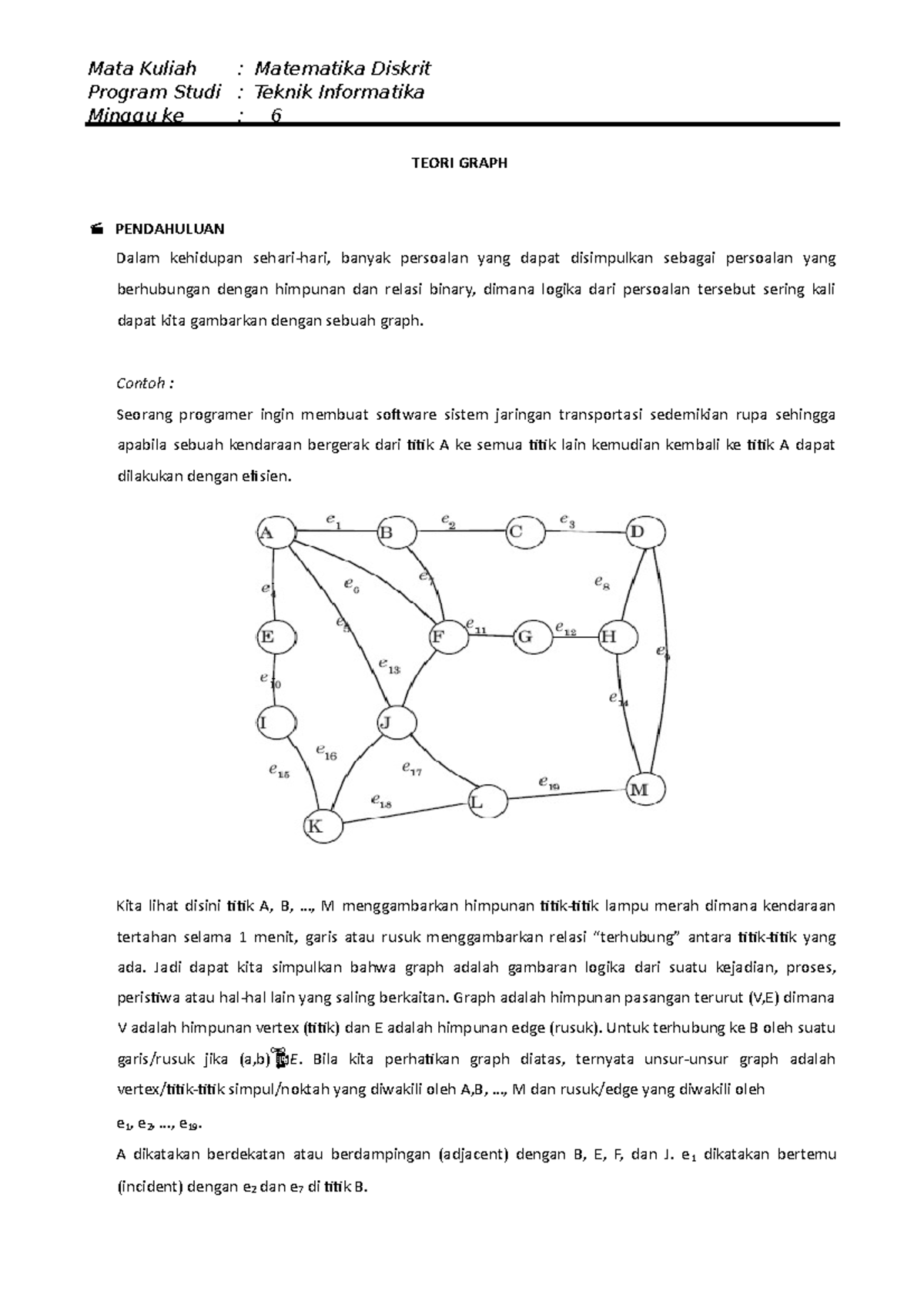 Pertemuan ke-6 matdisk - Program Studi : Teknik Informatika Minggu ke ...