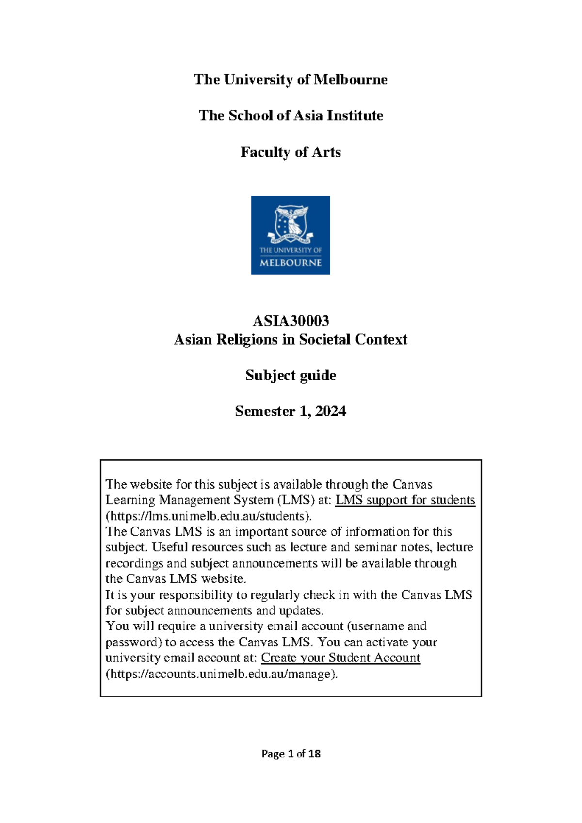 Asian Religions (ASIA30003) - Subject Guide - The University of ...