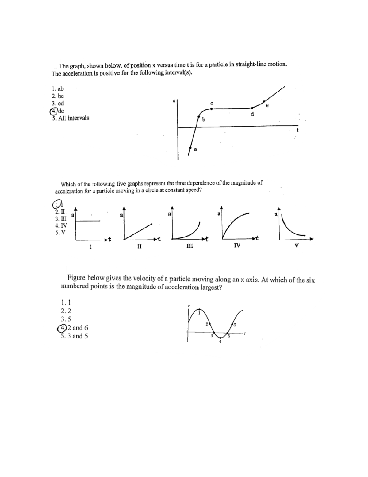 PHYS 1800 Sample test questions 1B Linear and free fall questions - The ...