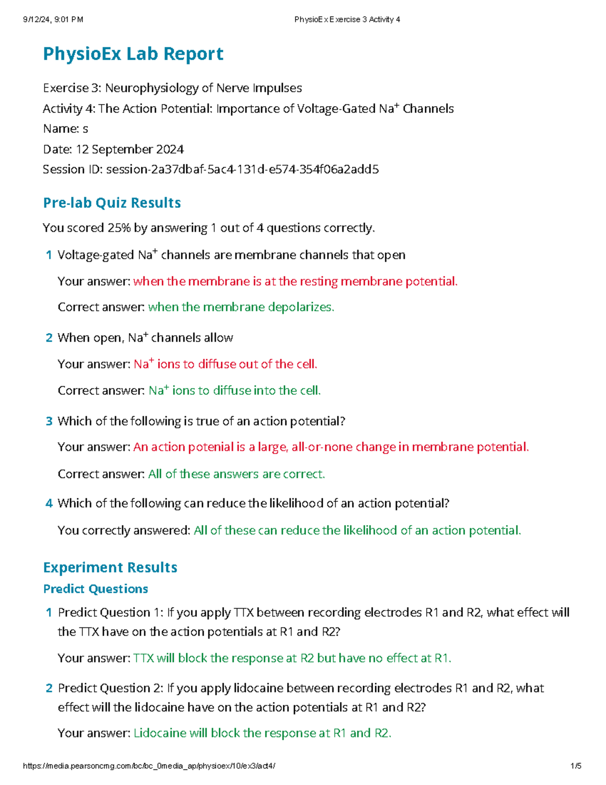 Physio Ex Exercise 3 Activity 4 - PhysioEx Lab Report Exercise 3 ...