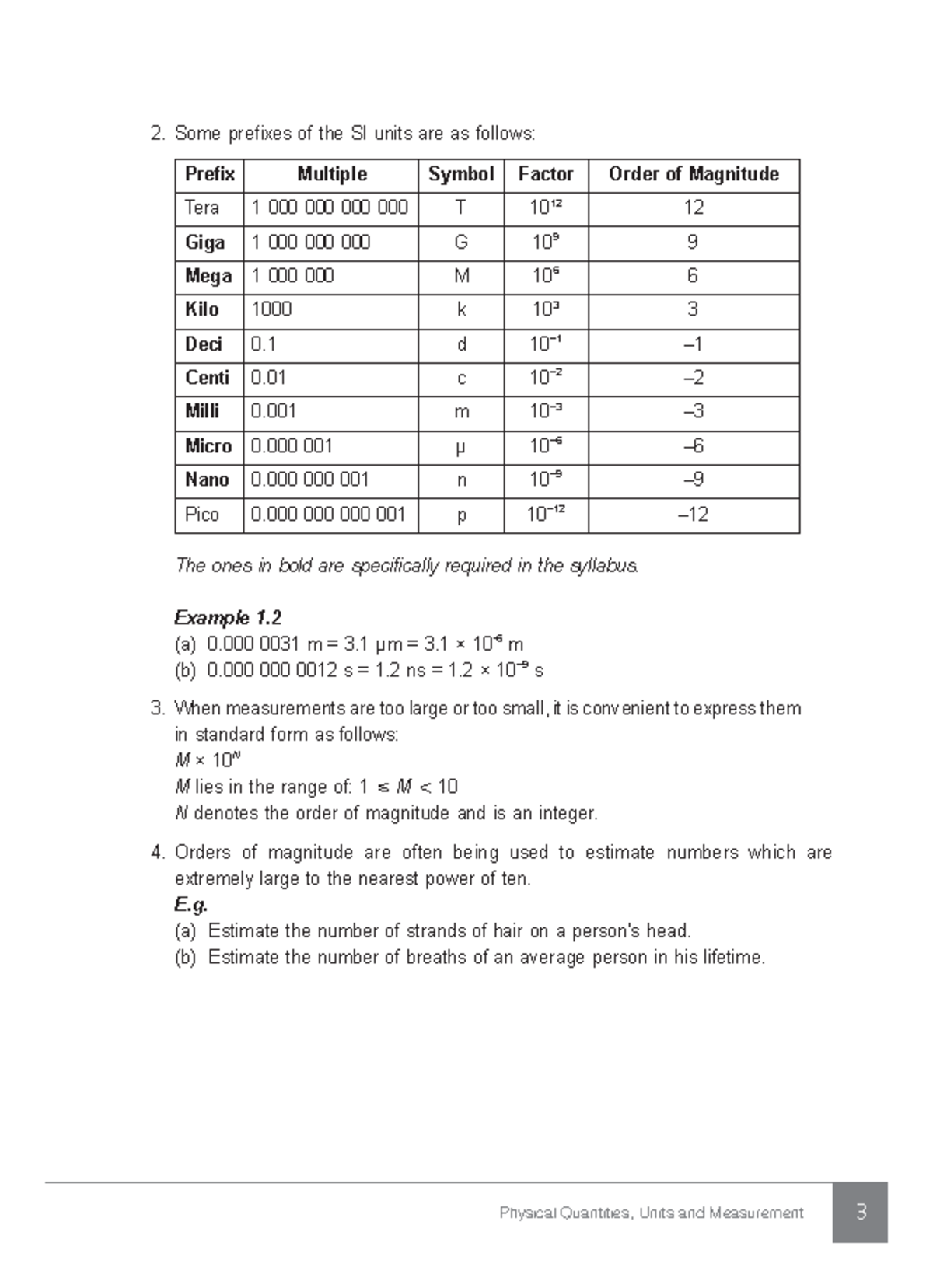 9 - Hello - Physical Quantities, Units and Measurement 3 Some prefixes ...