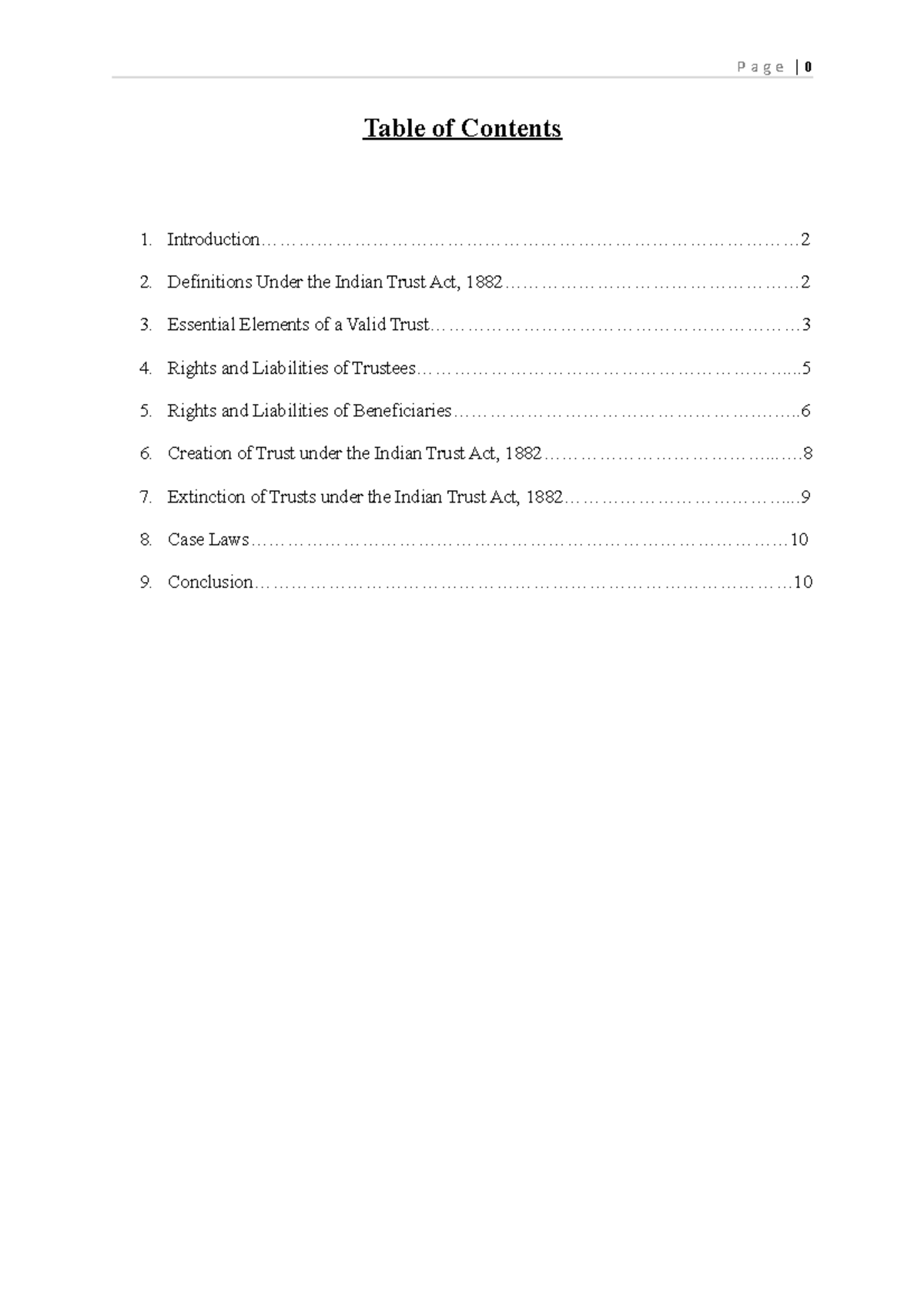 Assignment - Table of Contents - Studocu