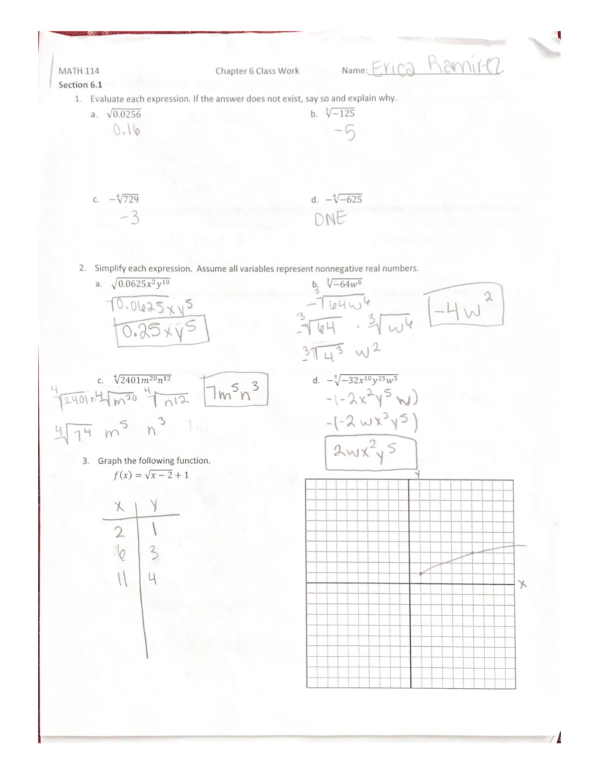 Math114- Section 6 Class Work - MATH 114 - Studocu