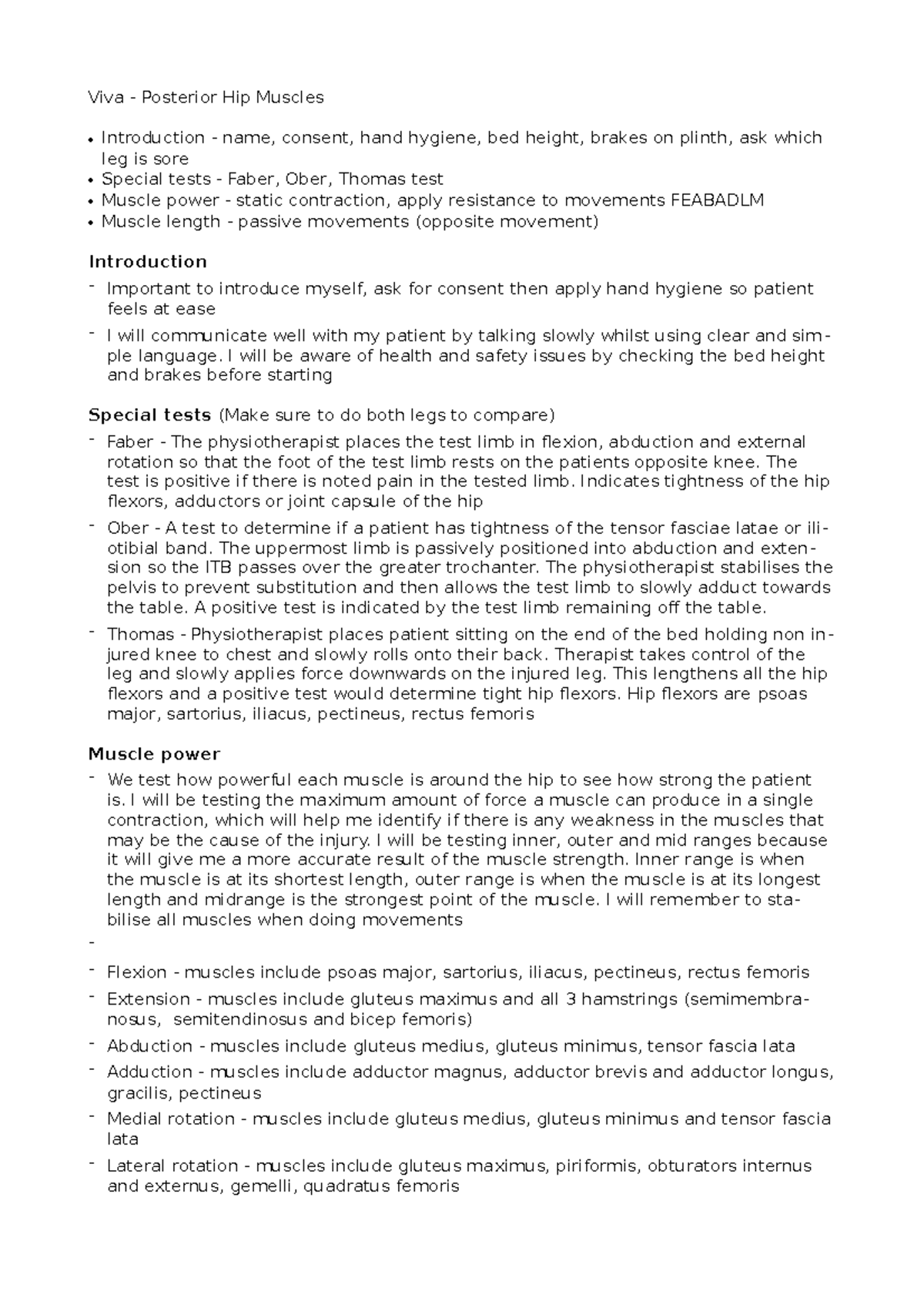 Viva Hip muscles - Viva - Posterior Hip Muscles Introduction - name ...