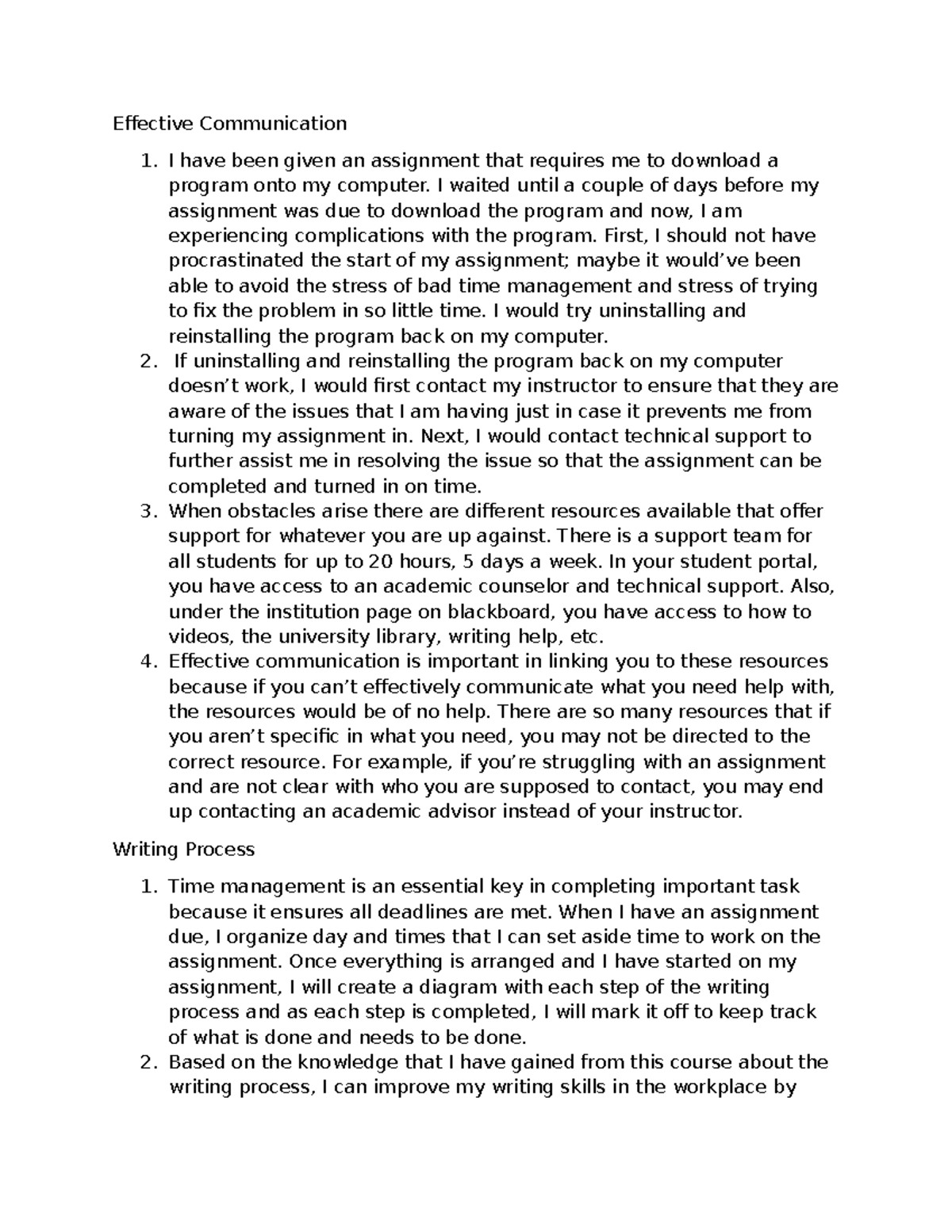 Decision Making and Communication Worksheet - Effective Communication 1 ...