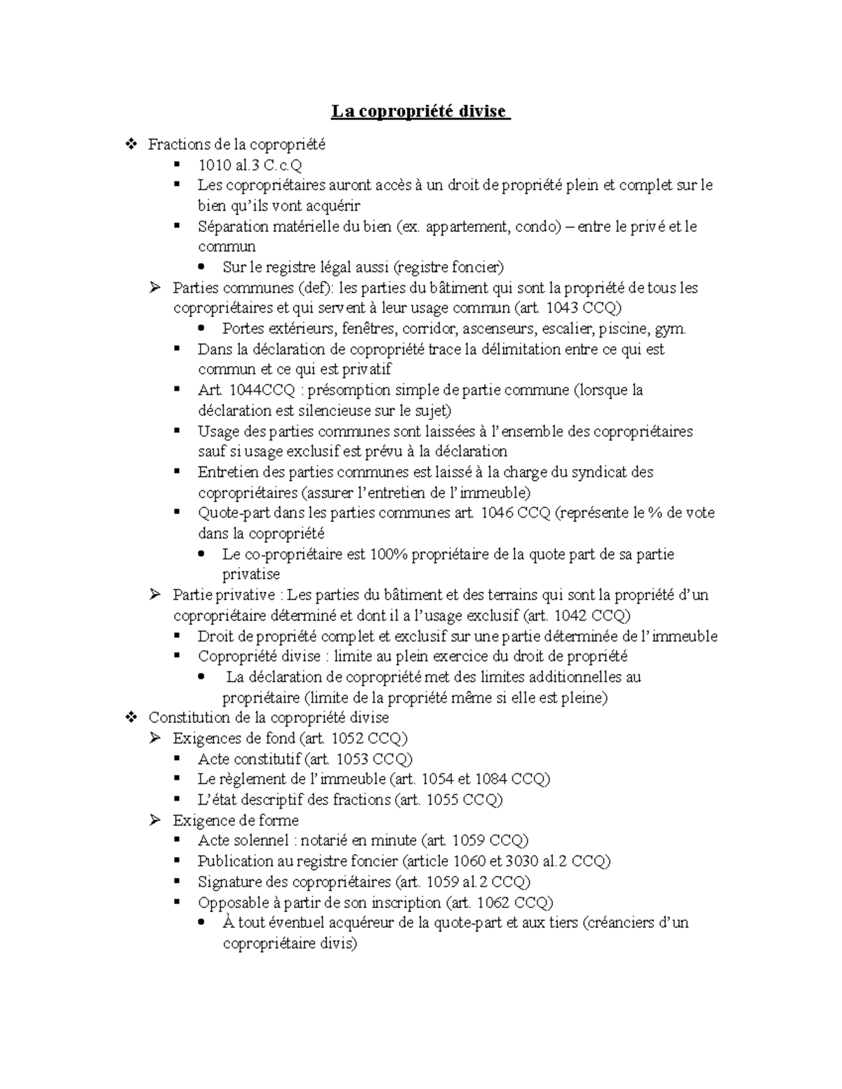 La copropriété divise - La copropriété divise Fractions de la ...