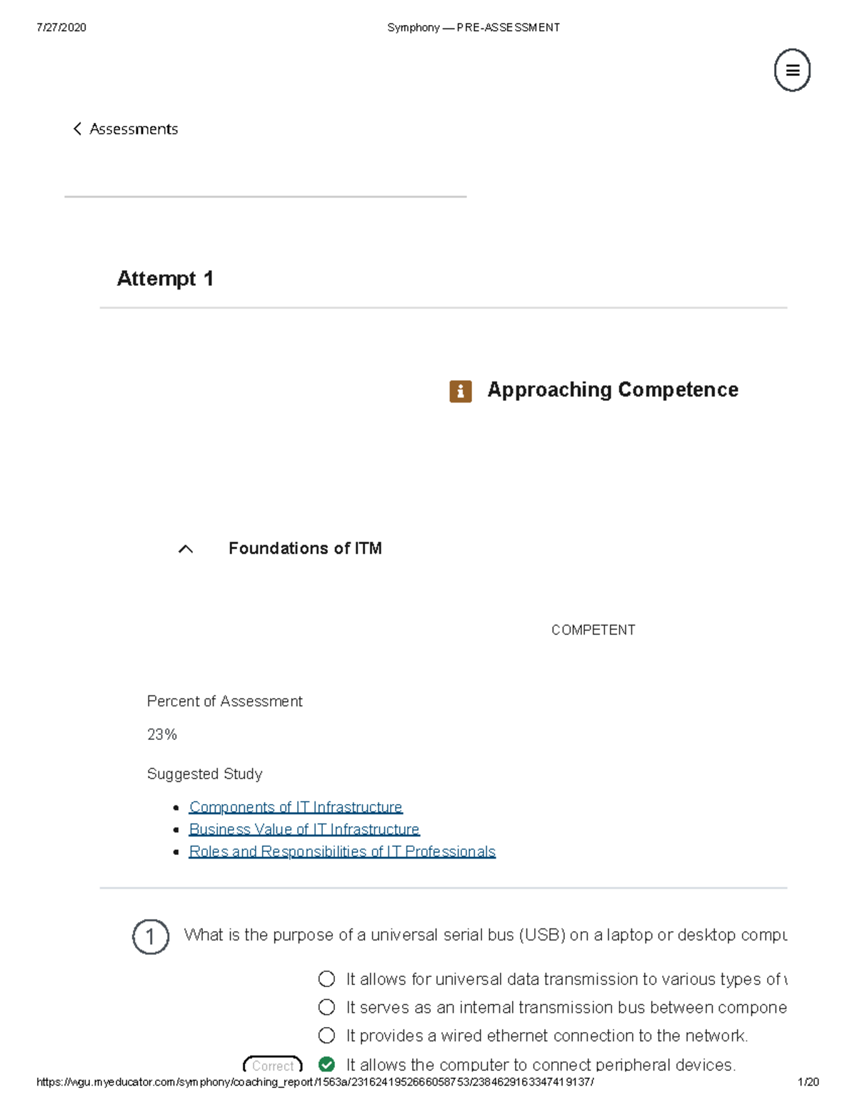 Information Technology Management - Assessments Attempt 1 Approaching ...