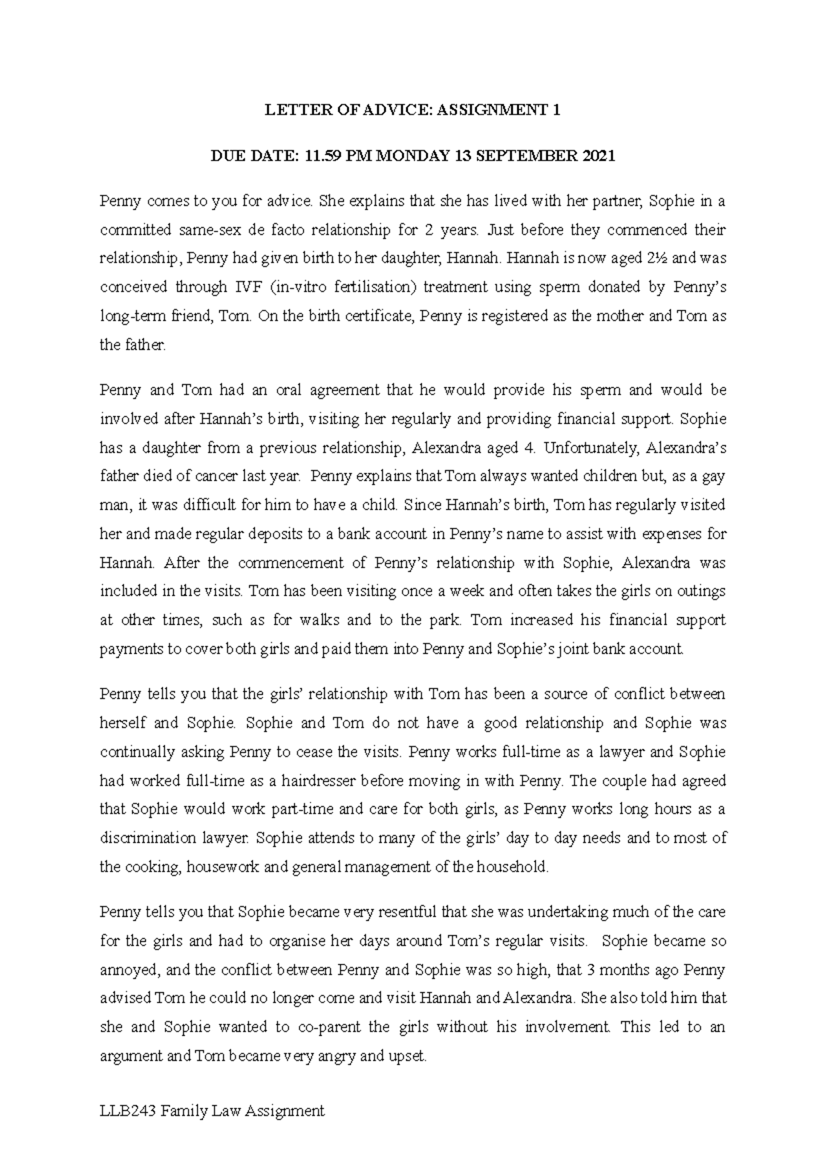 Assignment 1 LLB243 Task Sheet 2021 Semester 2. - LLB243 - QUT - Studocu