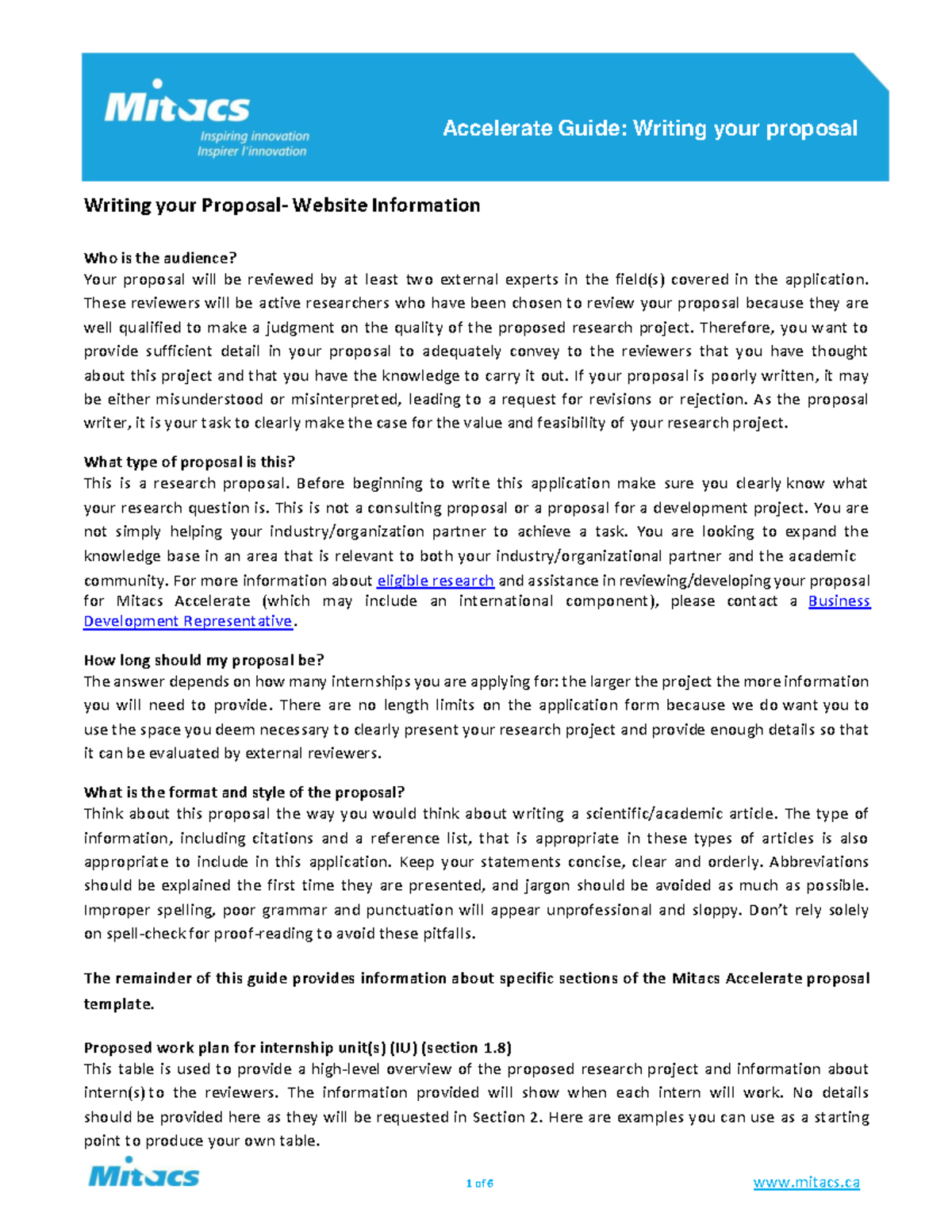 Accelerate Guide- writing your proposal 2019 - Accelerate Guide ...