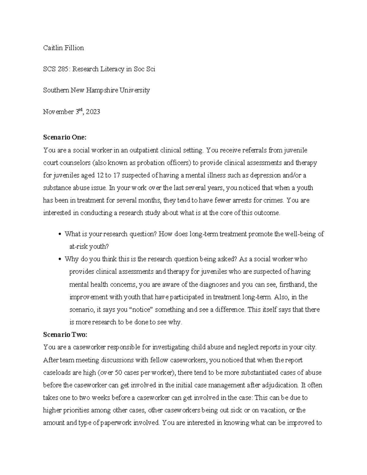 SCS2852 1 - Module 2 assignment - Caitlin Fillion SCS 285: Research ...