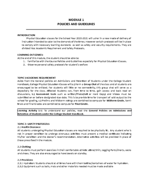 Module 2 PATH FIT 1 - Physical Education - MODULE 2 PHYSICAL FITNESS INTRODUCTION: Physical ...