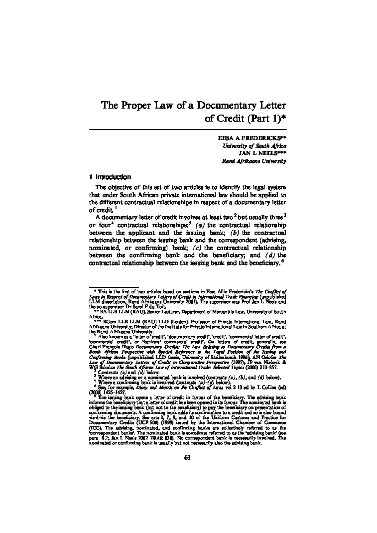 THE Proper LAW OF A Documentary Letter OF Credit LJU4804 - TheProper ...