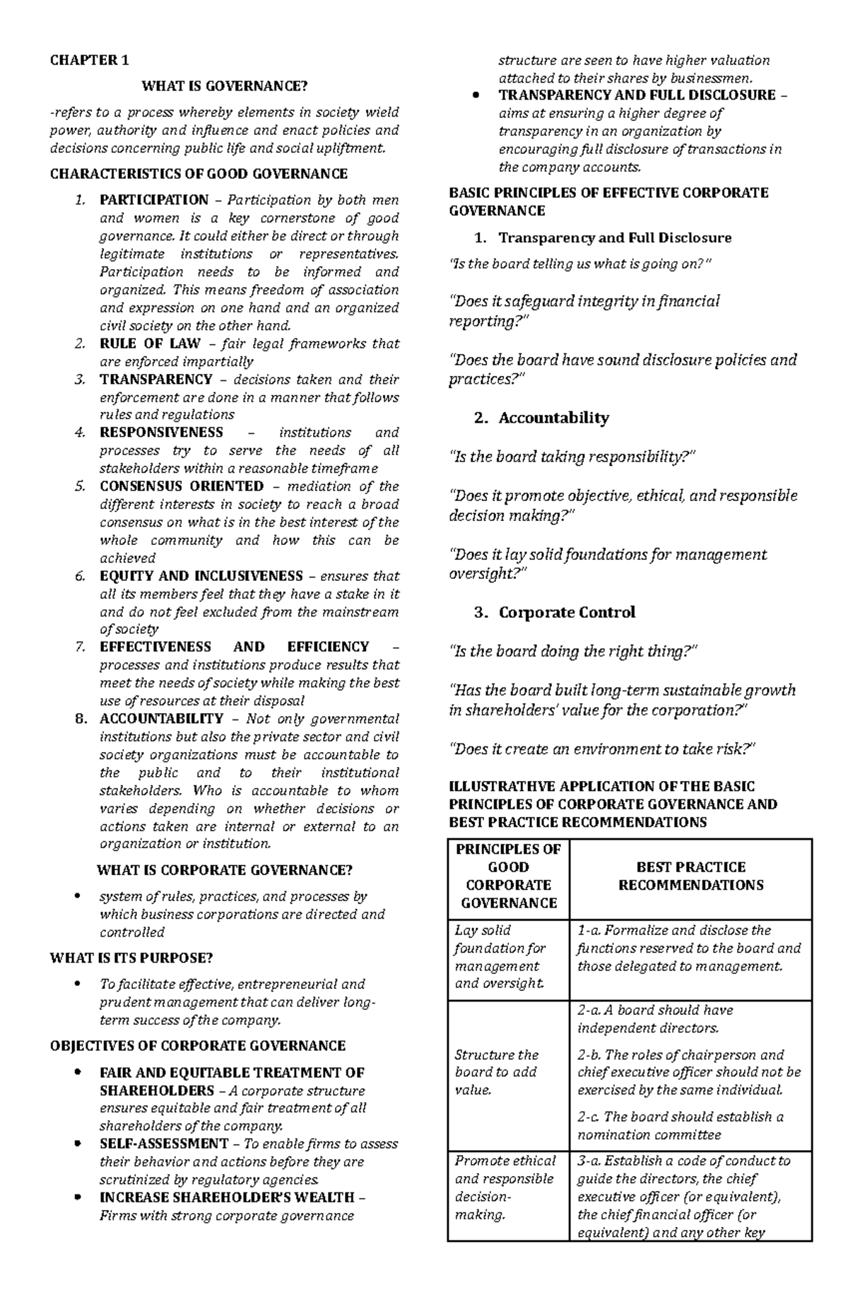 Corporate Governance - Rules and Governing - CHAPTER 1 WHAT IS ...