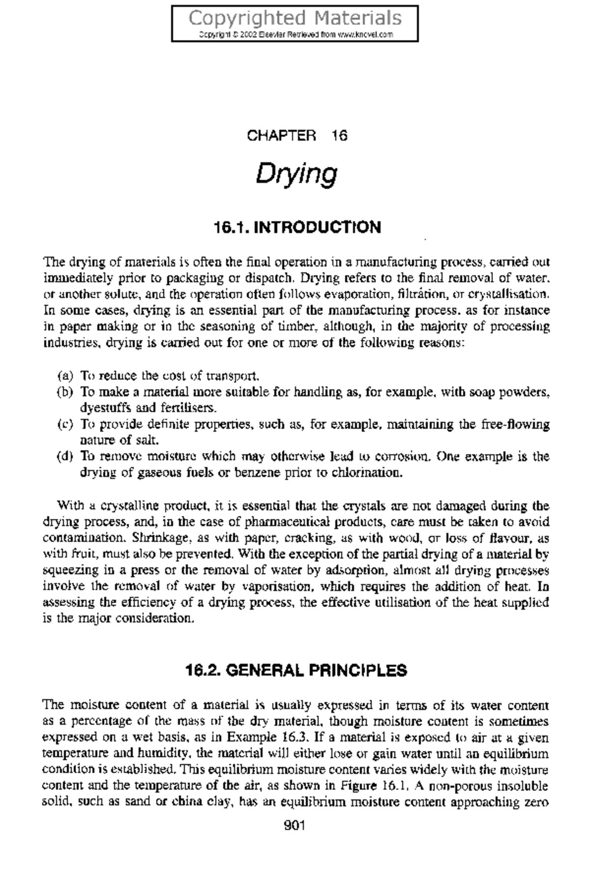 Drying Notes - CHAPTER 16 Drying 16. INTRODUCTION The drying of ...