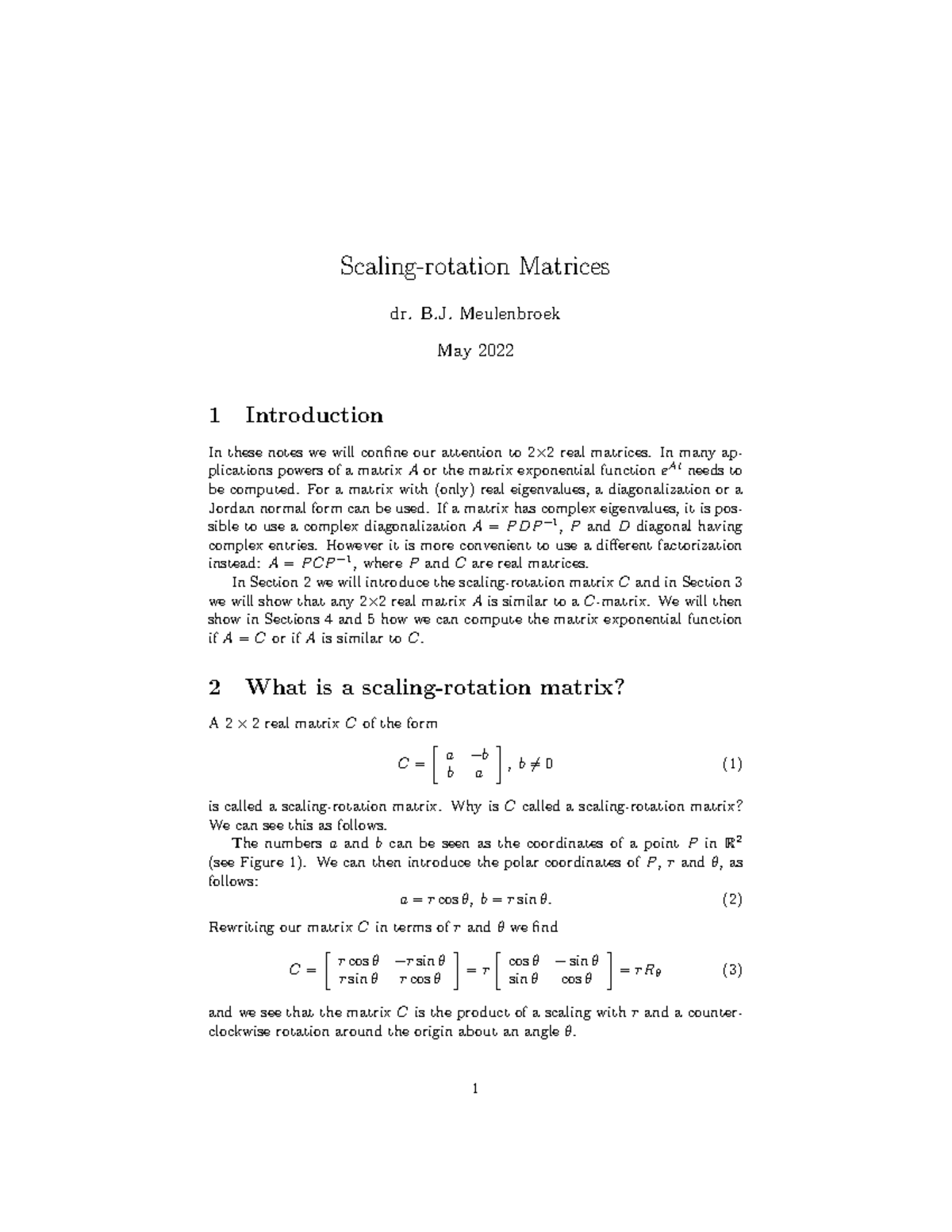 Scaling Rotation Matrices - Scaling-rotation Matrices dr. B ...